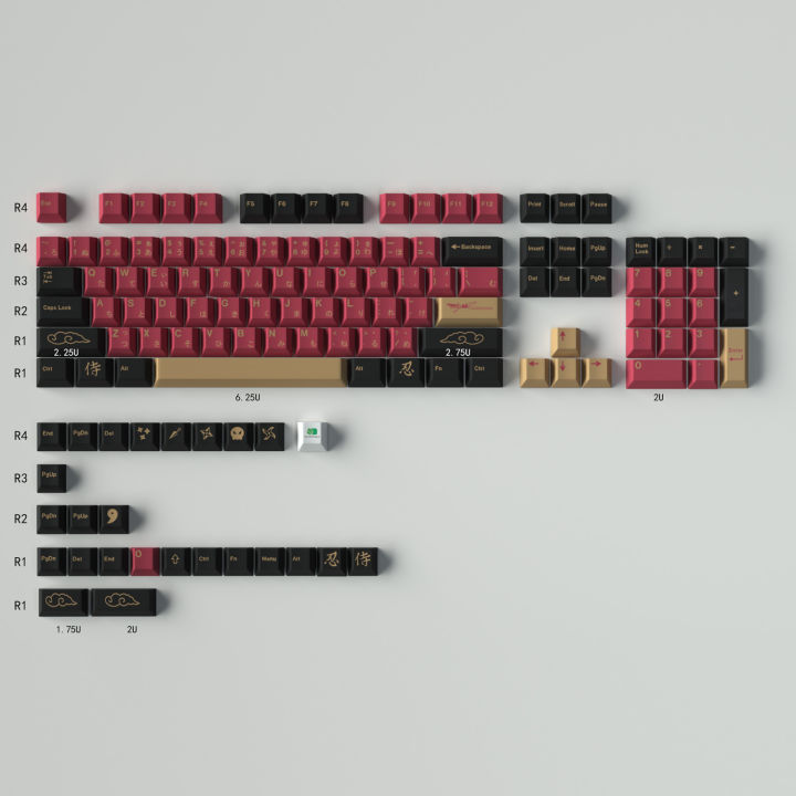 【Keycap Only】GMK Blue Red Black Samurai keycaps Cherry Profile PBT Five ...