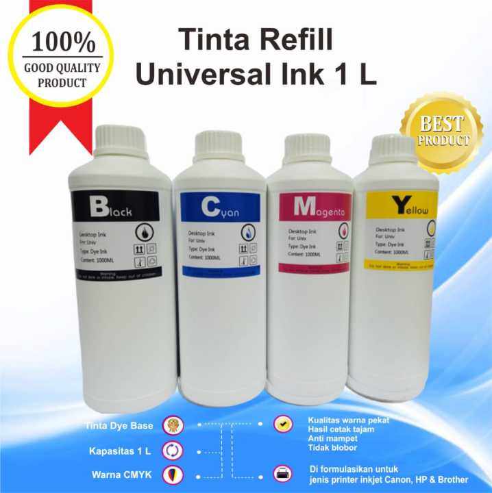 Tinta Epson 1 Liter Refill Dye Base Printer L120 L210 L220 L360 L565 ...