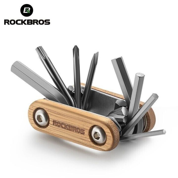 ROCKBROS Pocket Size Tool Kit 8 in 1 Multi-Function Tool Mountain Bike ...