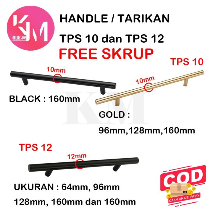 Handle TPS - 12 TPS - 10 64 mm 96 mm 128 mm 160 mm 192 mmGold & Hitam ...