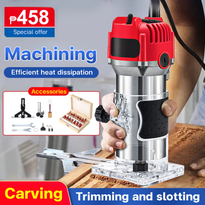 QEEBOO Electric trimming 680W woodworking trimming machine opening gong ...