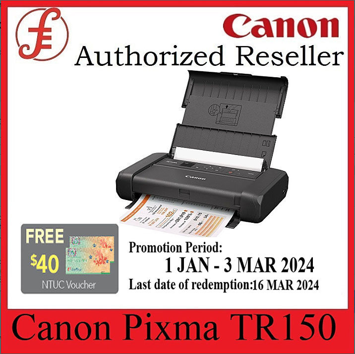 Canon TR150 PIXMA TR150 Wireless Mobile Printer with Removable Battery and USB Charging Printer ...