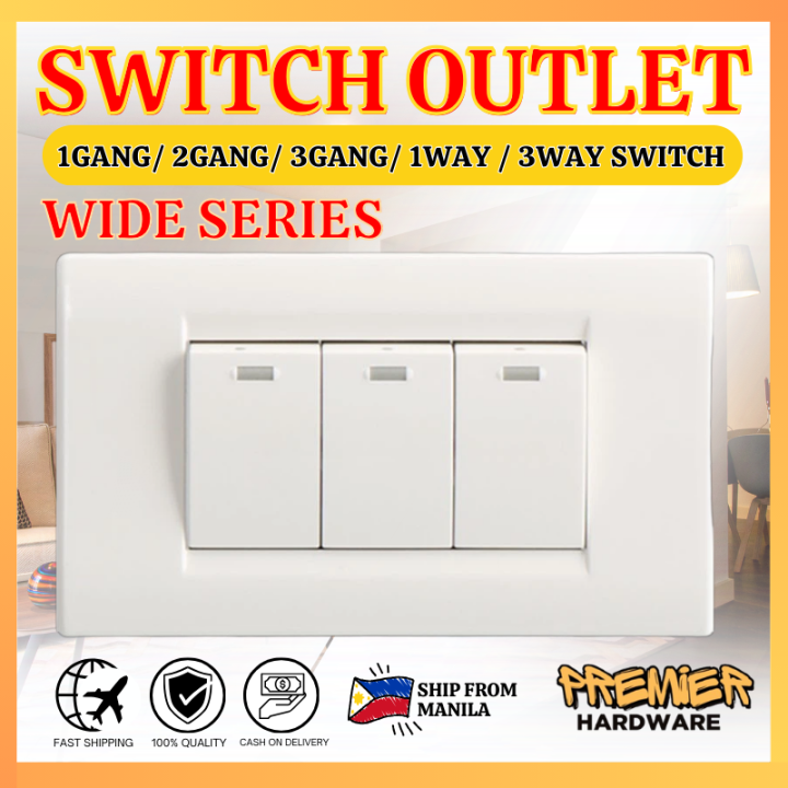 Universal Modern Light Switch Multiple Socket Wide Series 1,2,3 Gang ...