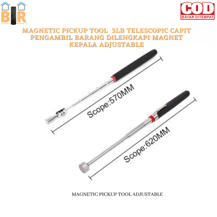 MAGNETIC PICKUP TOOL 3LB TELESCOPIC CAPIT PENGAMBIL BARANG DILENGKAPI ...