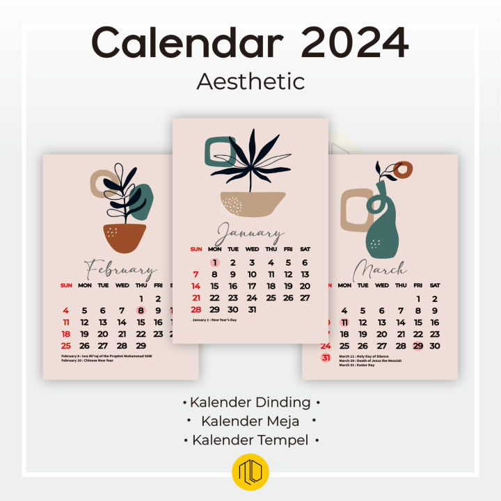 KALENDER MEJA EXECUTIVE 2024 / KALENDER MEJA MINI 2024 / MURAH ...