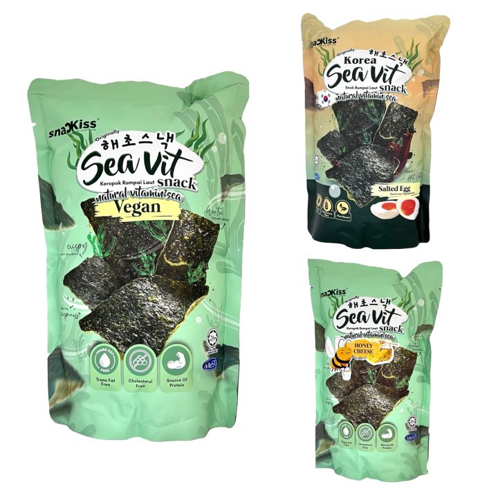 [ Halal ] Korea Sea Vit Crispy Seaweed Crackers Vegan / Salted Egg ...