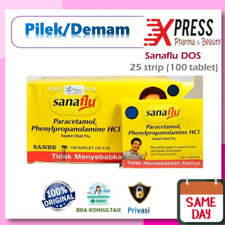 ⚡XPRESS⚡ Sanaflu DUS Obat Pilek Alergi Flu Demam Pusing Sakit Kepala ...