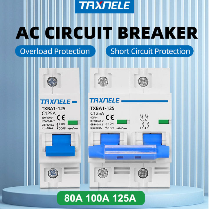 DZ47 NC 400V 1P 2P 80A 100A 125A 10KA C Type Mini Circuit Breaker MCB ...