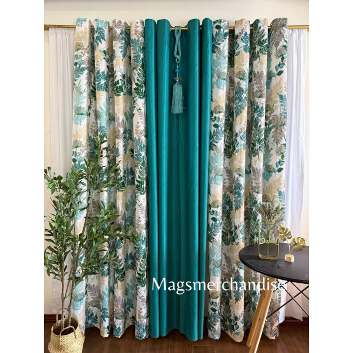 Transformative Teal Nature Ring Curtains sold per panel | Lazada PH