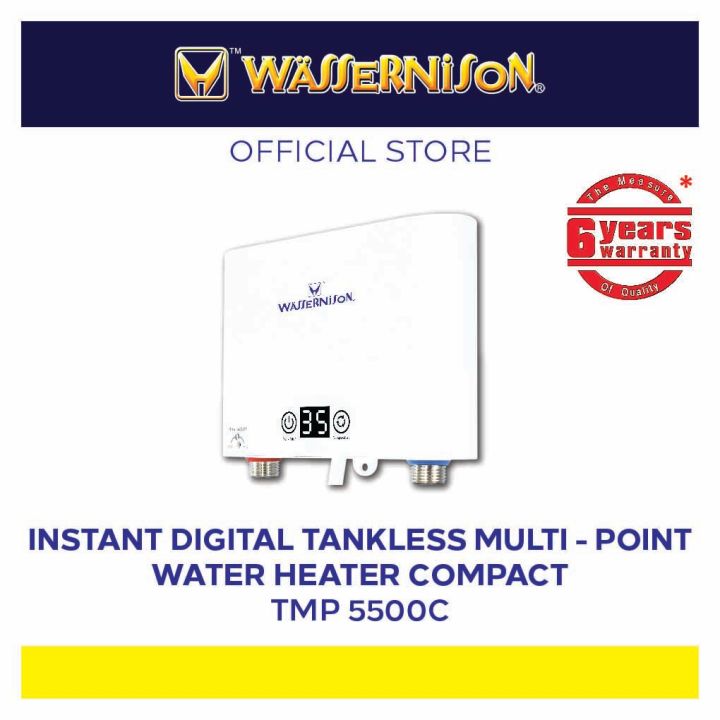 Wassernison Digital Multi Point Tankless Water Heater (Compact) 5500W ...