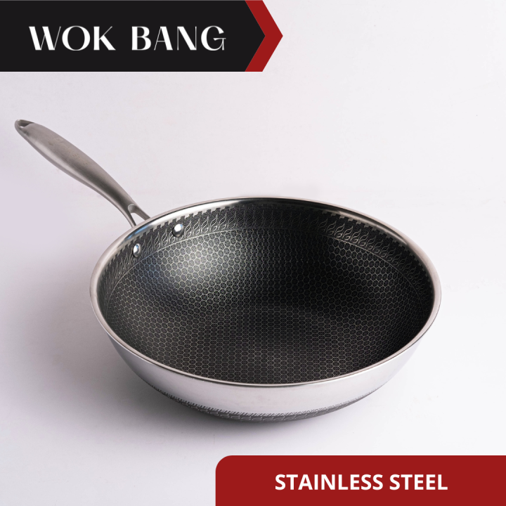 Wok Bang Honeycomb Stainless Steel Wok | Lazada PH