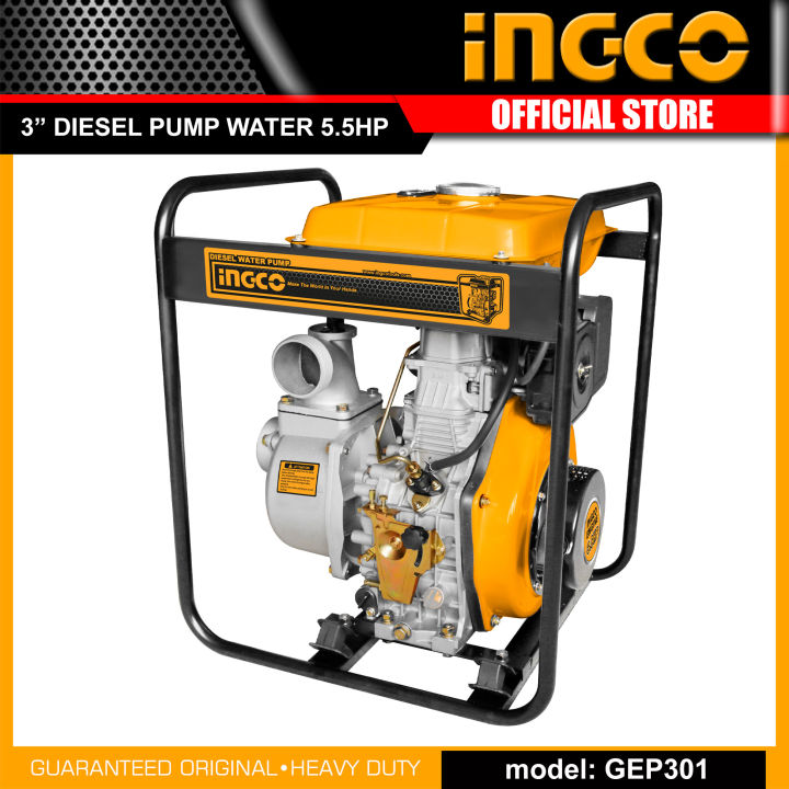 INGCO Industrial Diesel Water Pump 3" 5.5HP 12.5L 296CC GEP301 IPT ...