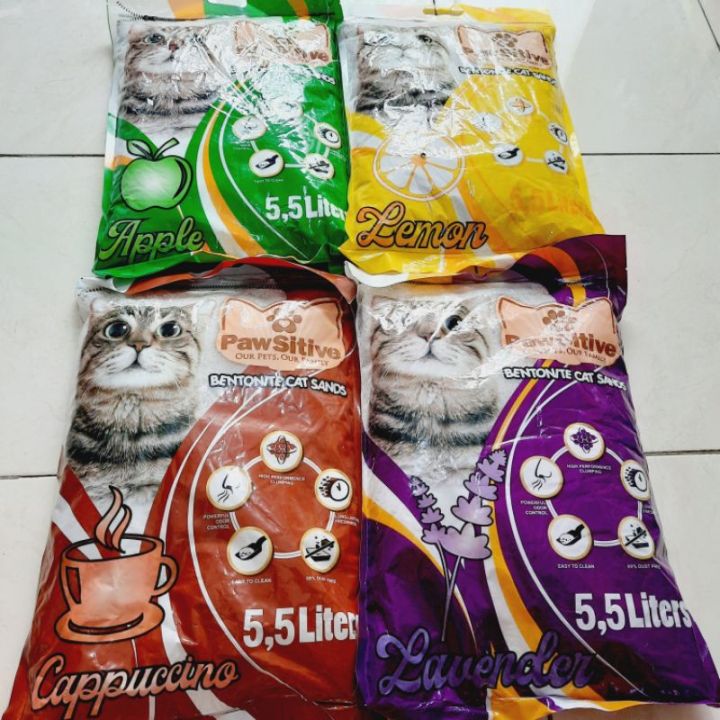 pasir kucing pawsitive gumpal dan wangi REPACK 1kg wangi random [ lemon ...