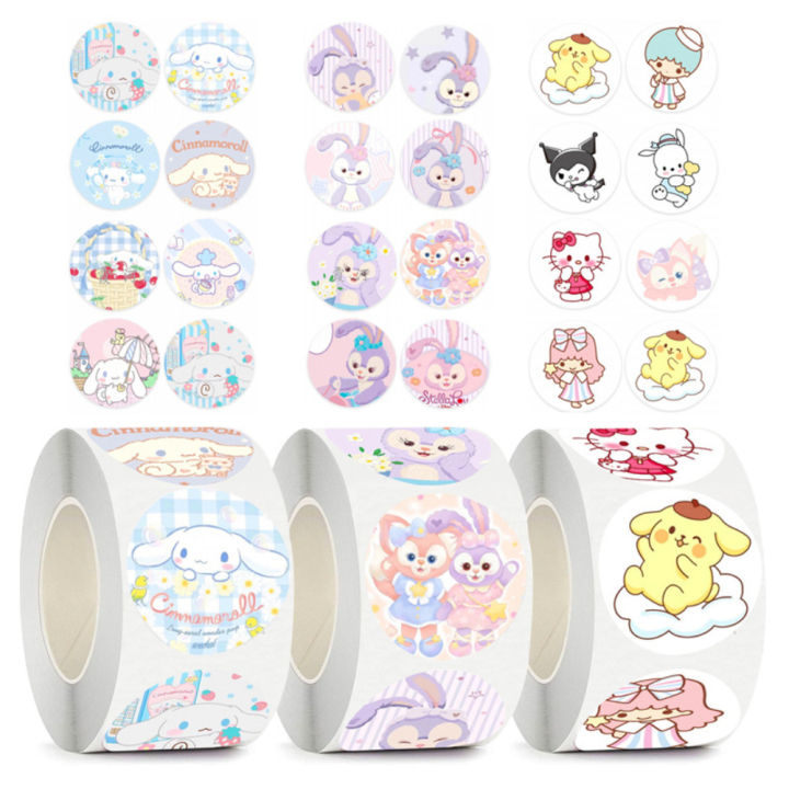 Libaby【Fast delivery】500pcs/roll Cute Animal Stickers Hello Kitty ...