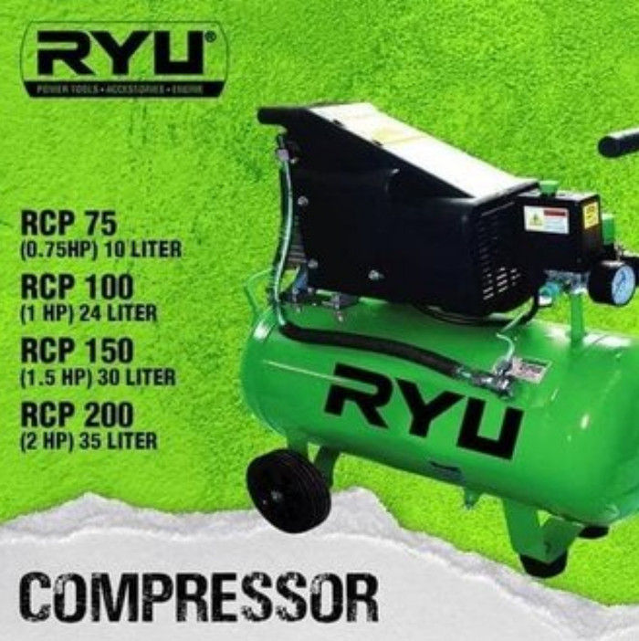 RYU COMPRESSOR 25 LITER 1 HP - 1 / MOTOR PENGGERAK / KOMPRESOR LISTRIK ...