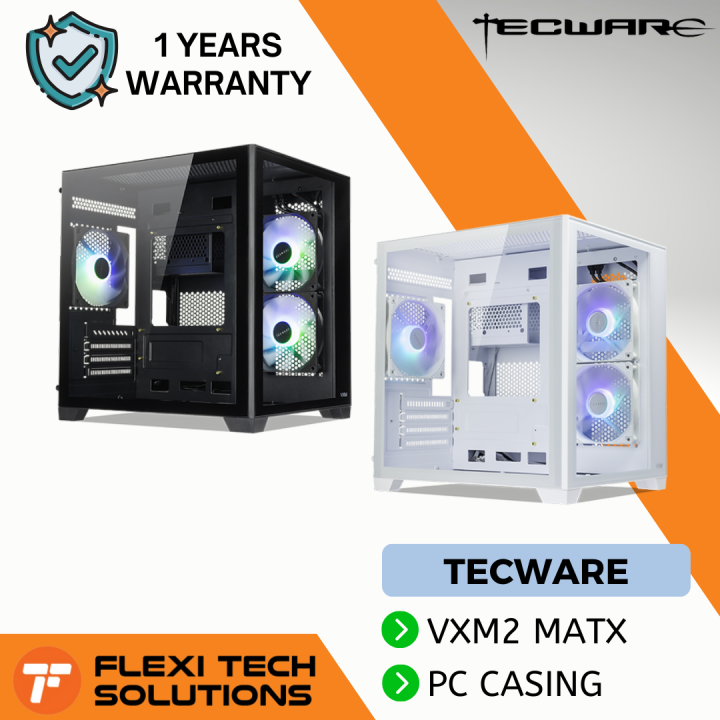 Flexi Tech TECWARE VXM2 Dual Chamber ARGB MATX Gaming PC Desktop Case ...