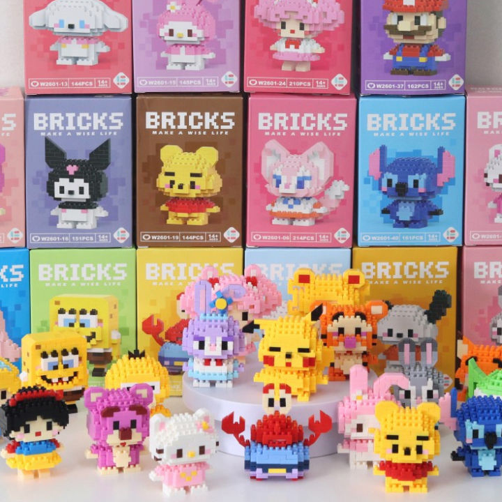 BRICKS Mini Building Block Cartoon Nano Block Karakter Puzzle DIY 3D | Lazada Indonesia