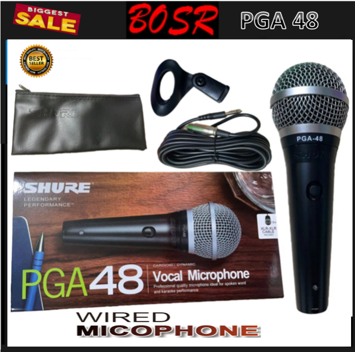 SHURE PGA-48 VOCAL MICROPHONE Microphone Karaoke SHURE PGA-48 Dynamic ...