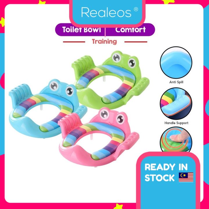 ♠Realeos Frog Baby Children Kids Potty Training Toilet Seat with Handle ...