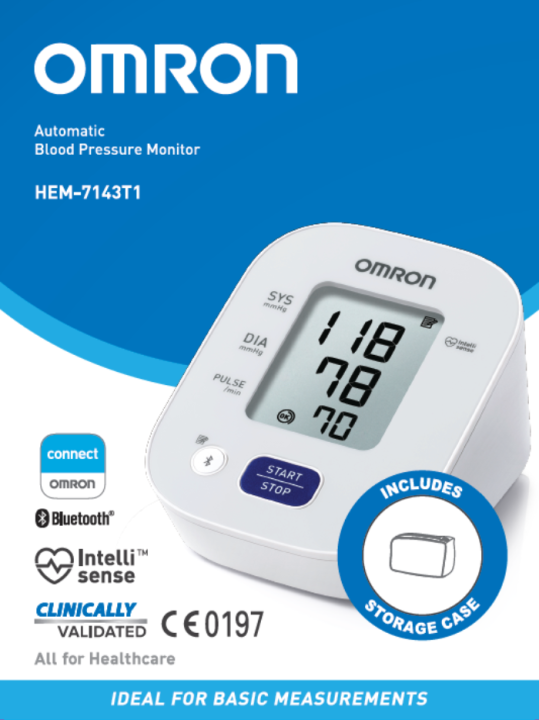 Omron เครื่องวัดความดันโลหิต รุ่น HEM-7143T1 ของแท้รับประกันศูนย์ 5 ปี ( แถมฟรี Adapter ...