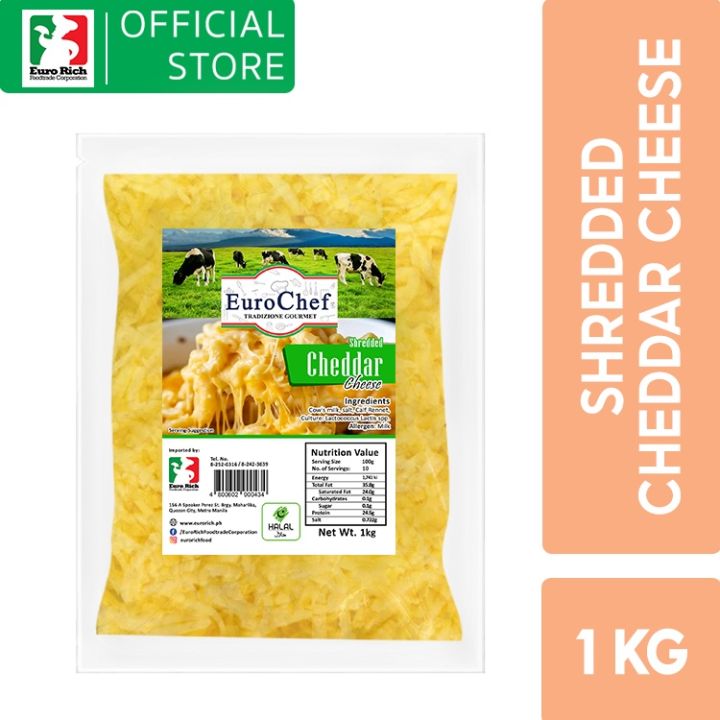 Euro Chef Shredded Cheddar Cheese 1kg | Lazada PH