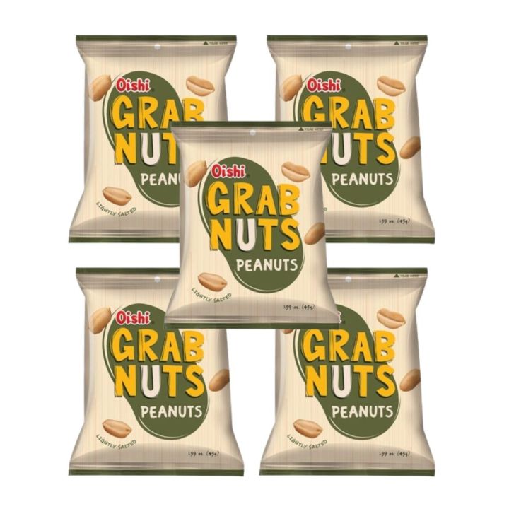 Oishi Grab Nuts Peanuts 45G - Pack of 5 | Lazada PH