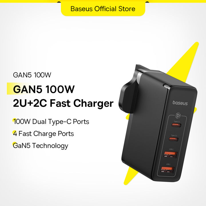 Baseus GaN5 Pro 100W Fast Charger 2C+2U For Phone Laptop | Lazada