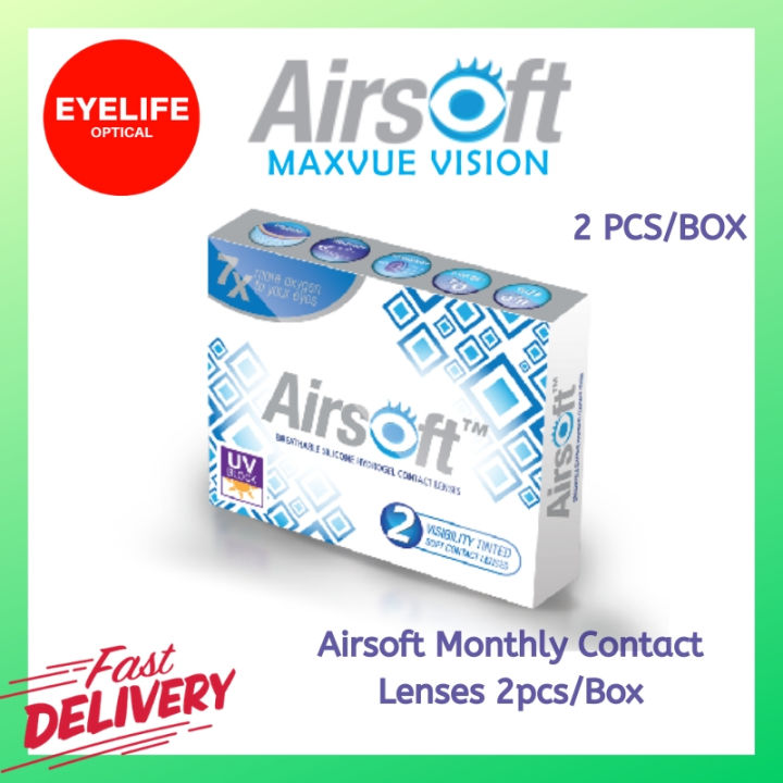 Maxvue Airsoft Monthly Disposable Contact Lenses 2pcs/Box | Lazada