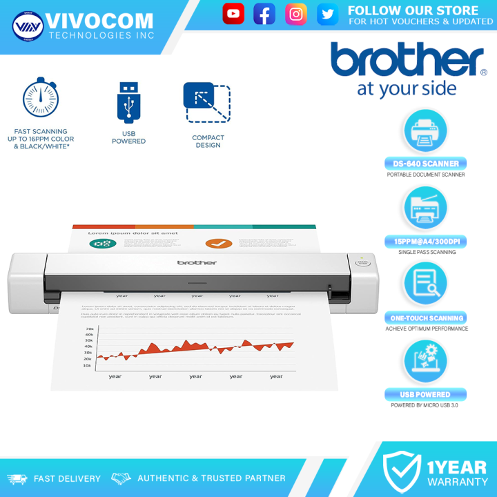 Brother DS-640 Portable Document Scanner | Lazada PH