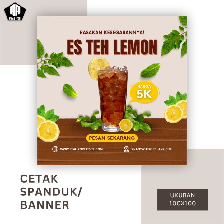 Cetak Banner Cetak Spanduk ES TEH LEMON BISA REQUEST | Lazada Indonesia