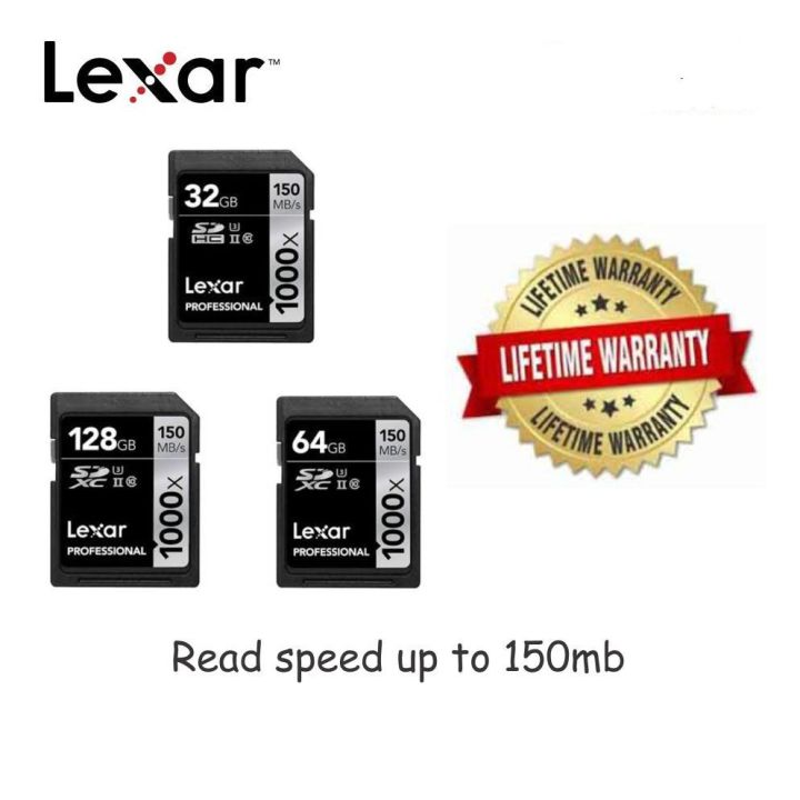 การ์ดหน่วยความจำ UHS-II Lexar Professional 1000x 32GB/64GB/128GB Sdhc/sdxc | Lazada.co.th