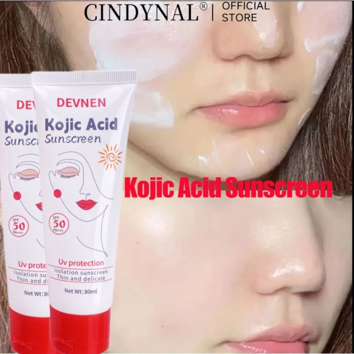 CINDYNAL Kojic Acid Sunscreen Cream SPF 50 PA+ Moisturizing Skin ...