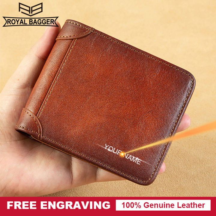 Royal Bagger RFID Block Short Wallets for Men Vintage Casual Genuine ...