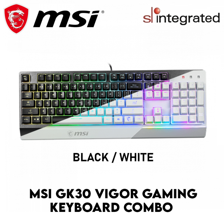 MSI VIGOR GK30 Gaming Keyboard / VIGOR GK30 COMBO - Black/White | Lazada