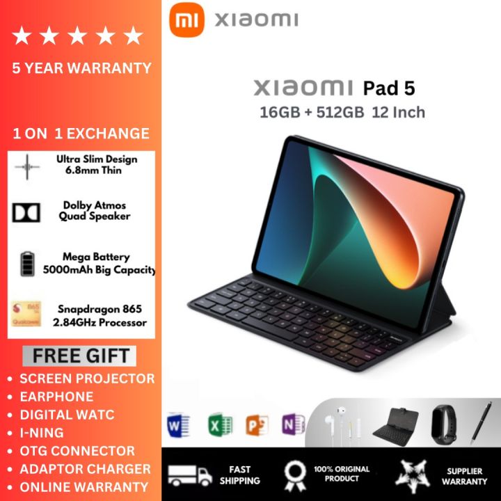 New 5G XIAOMI Tablet Pad Pro Tablet 12 Inch 16GB+512GB Learning Tablet ...