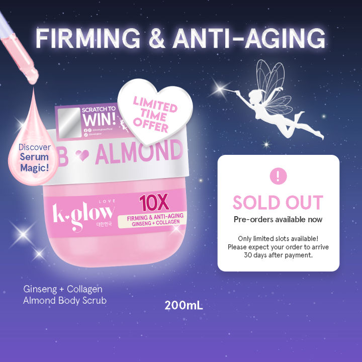 Love K-Glow Almond Body Scrub Ginseng + Collagen | Lazada PH