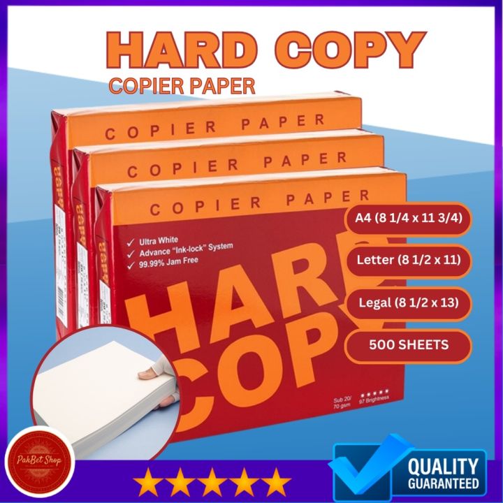 PBS Hard Copy Bond Paper/ Copy Paper / 70gsm / Short / A4 / Long ...