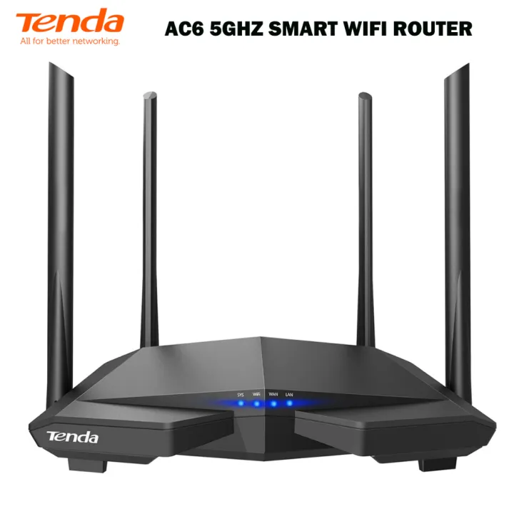 Tenda AC6 Smart WiFi Router 1200Mbps High Speed Dual Band 2.4Ghz5Ghz ...