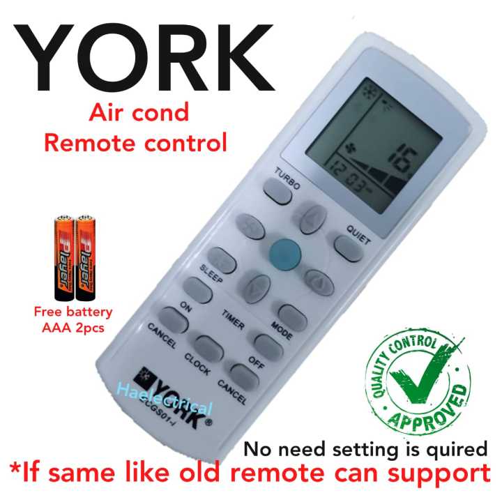 Replacement YORK Air Cond Remote Control (selected model) | Lazada