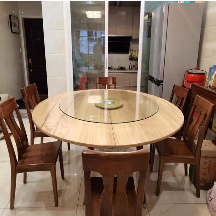 Solid wood folding round table 12 people 14 people 16 people round ...