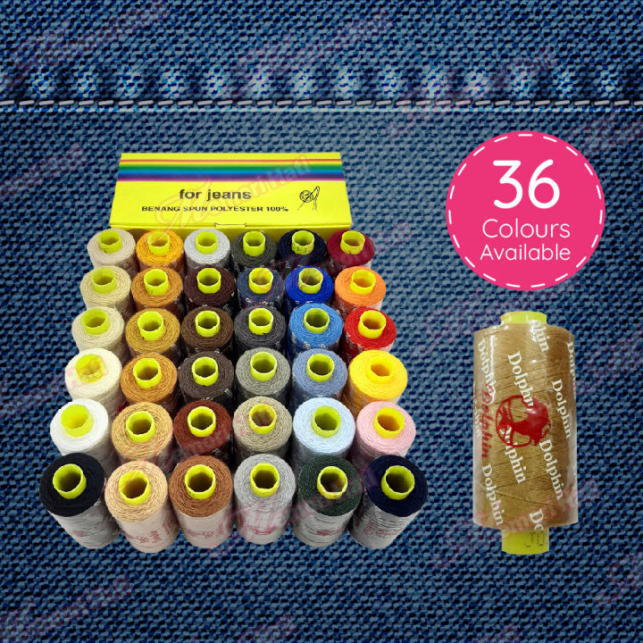 Benang Jeans Dolphin 200m / 36 warna tersedia | Lazada