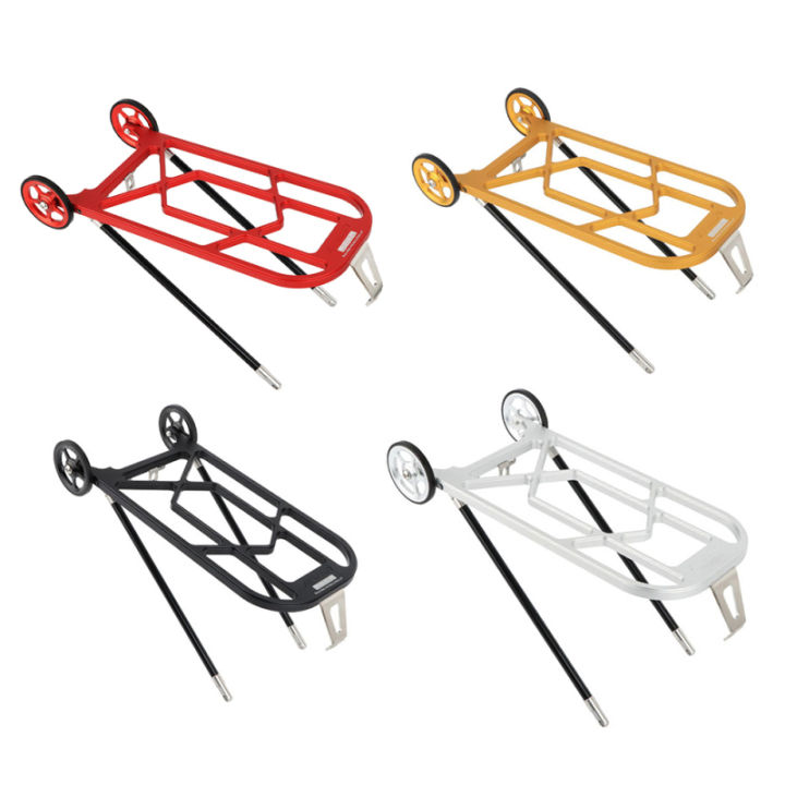 Folding Bike Rear Rack With Wheels High-strength Aluminum Alloy Luggage ...