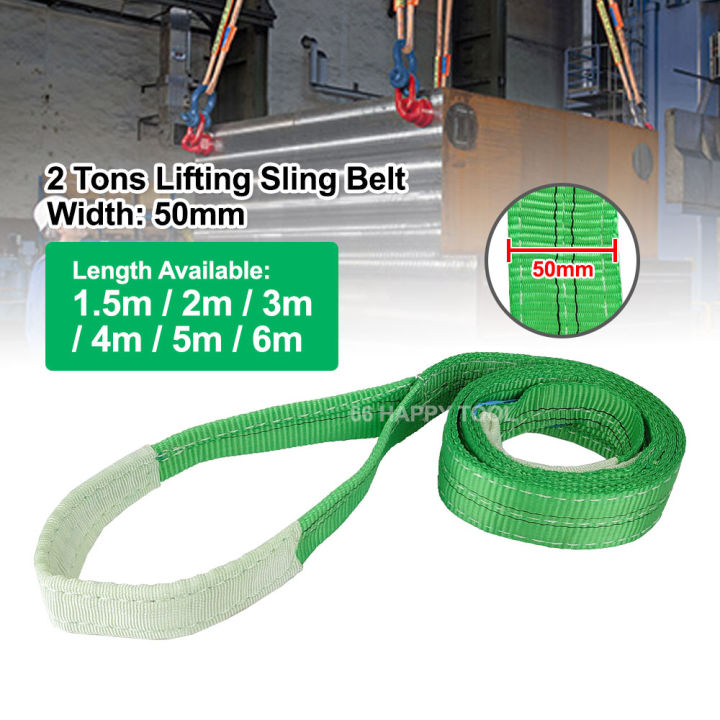2 Tons Webbing Lifting Sling Belt (50mm) Heavy Duty 1.5m 2m 3m 4m 5m 6m Sturdy Polyester Strap ...