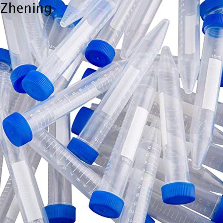 ZHENING Blue Samples Containers Plastic Graduated Marks 15ml Centrifuge ...