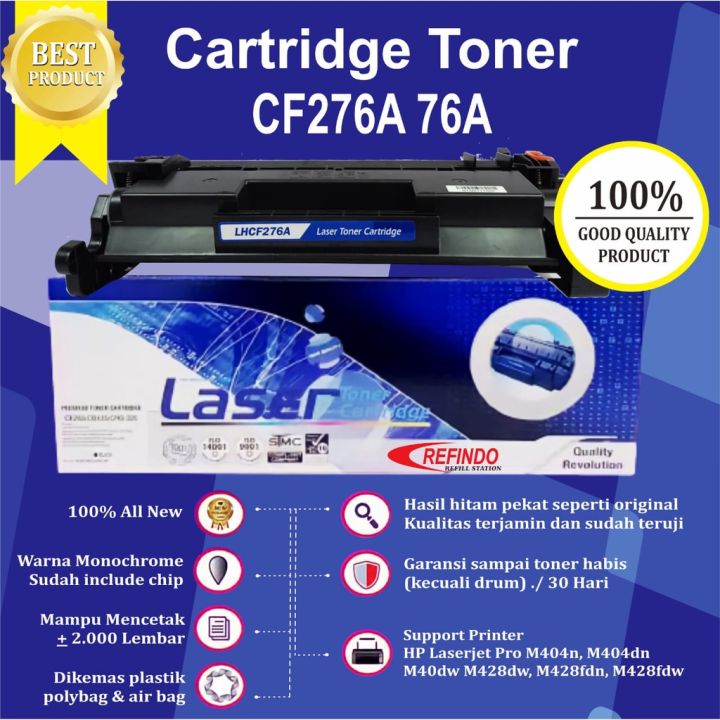 Toner Cartridge Compatible CF276A 76A Printer HP M404 M428 Dengan Chip ...