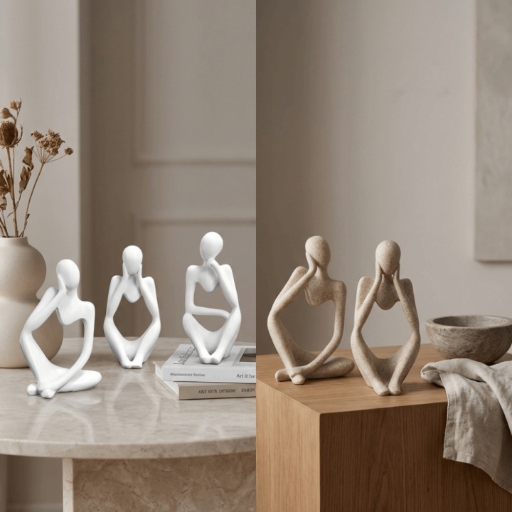 NUBE Resin The Thinker Statue Modern Sand Color Desk Display Ornaments ...