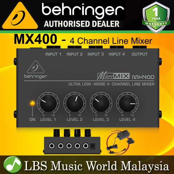 Behringer MX400 4 Channel Micromix Ultra Low Noise Line Mixer with 4 TS ...