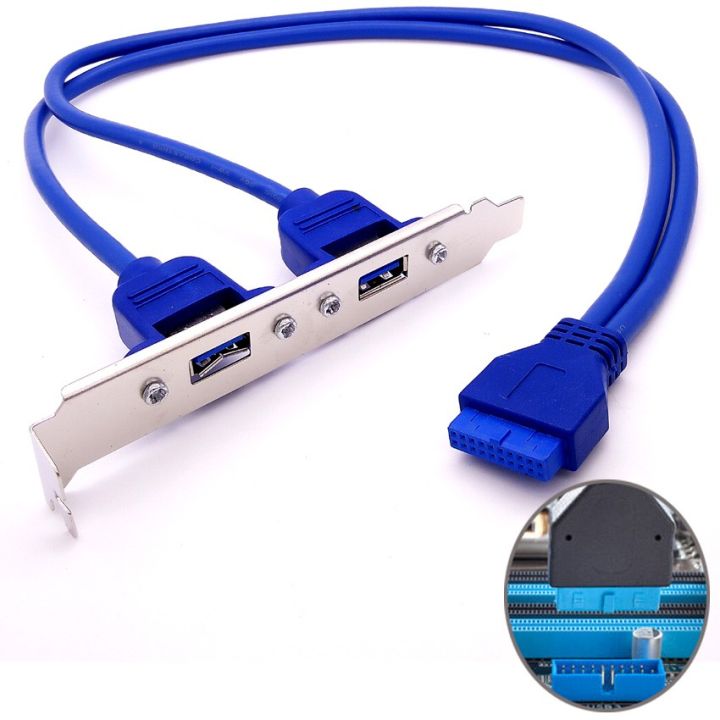 Motherboard 2 Ports USB 3.0 hubs Expansion Rear Panel Header Bracket ...