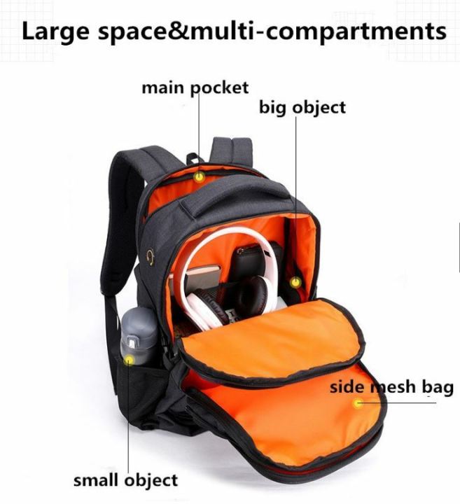 Nut GOLDEN WOLF GB7 BACKPACK (Colors: Black, Blue, Grey) | Lazada PH