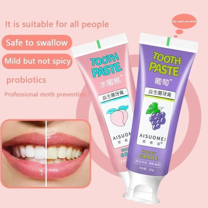 100g probiotics toothpaste honey grape non-foaming Gluten-free | Lazada PH